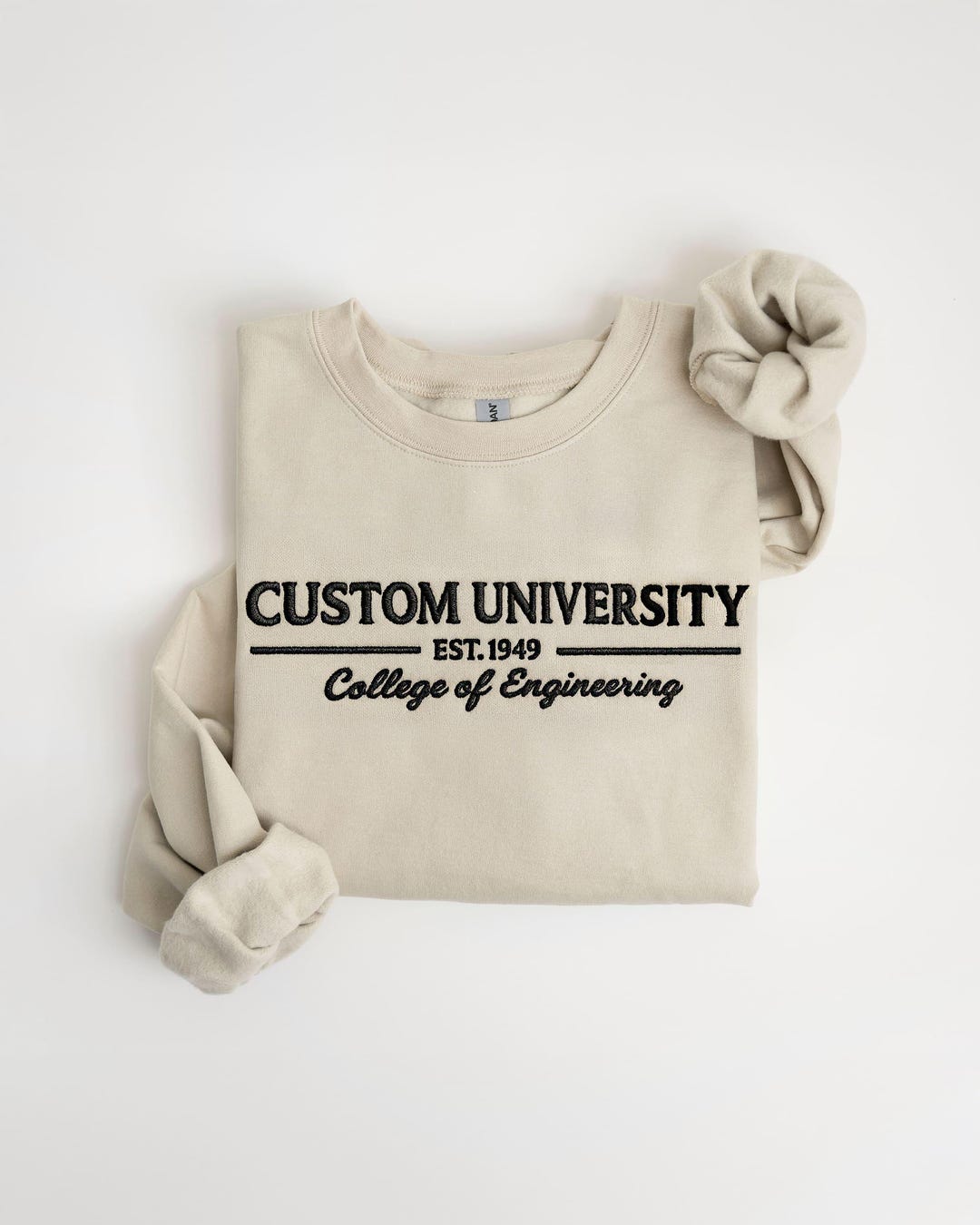 Custom University Sweatshirt With EST Year, Embroidered College ...
