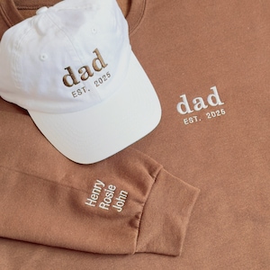 Father's Day Hat • Custom Embroidered Gift • Personalized Date and Name ...