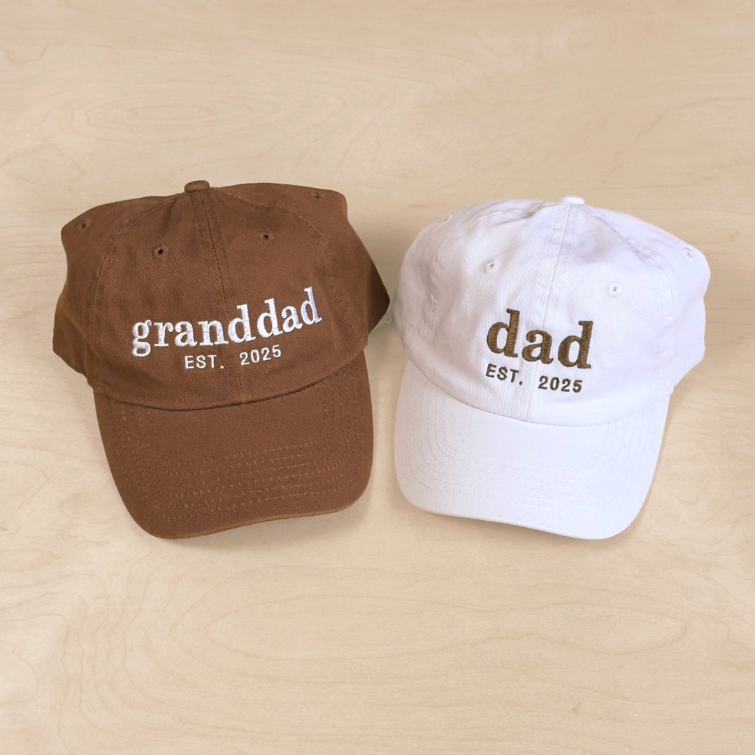 Father's Day Hat • Custom Embroidered Gift • Personalized Date and Name ...