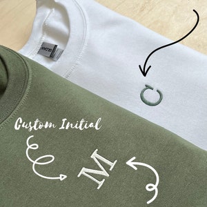 Custom Embroidered Initial Sweatshirt, Personalized Monogram Crewneck ...