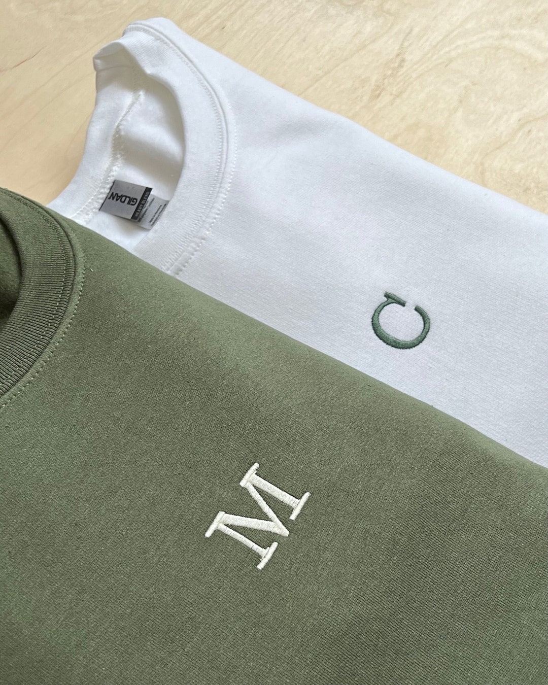 Custom Embroidered Initial Sweatshirt, Personalized Monogram Crewneck ...