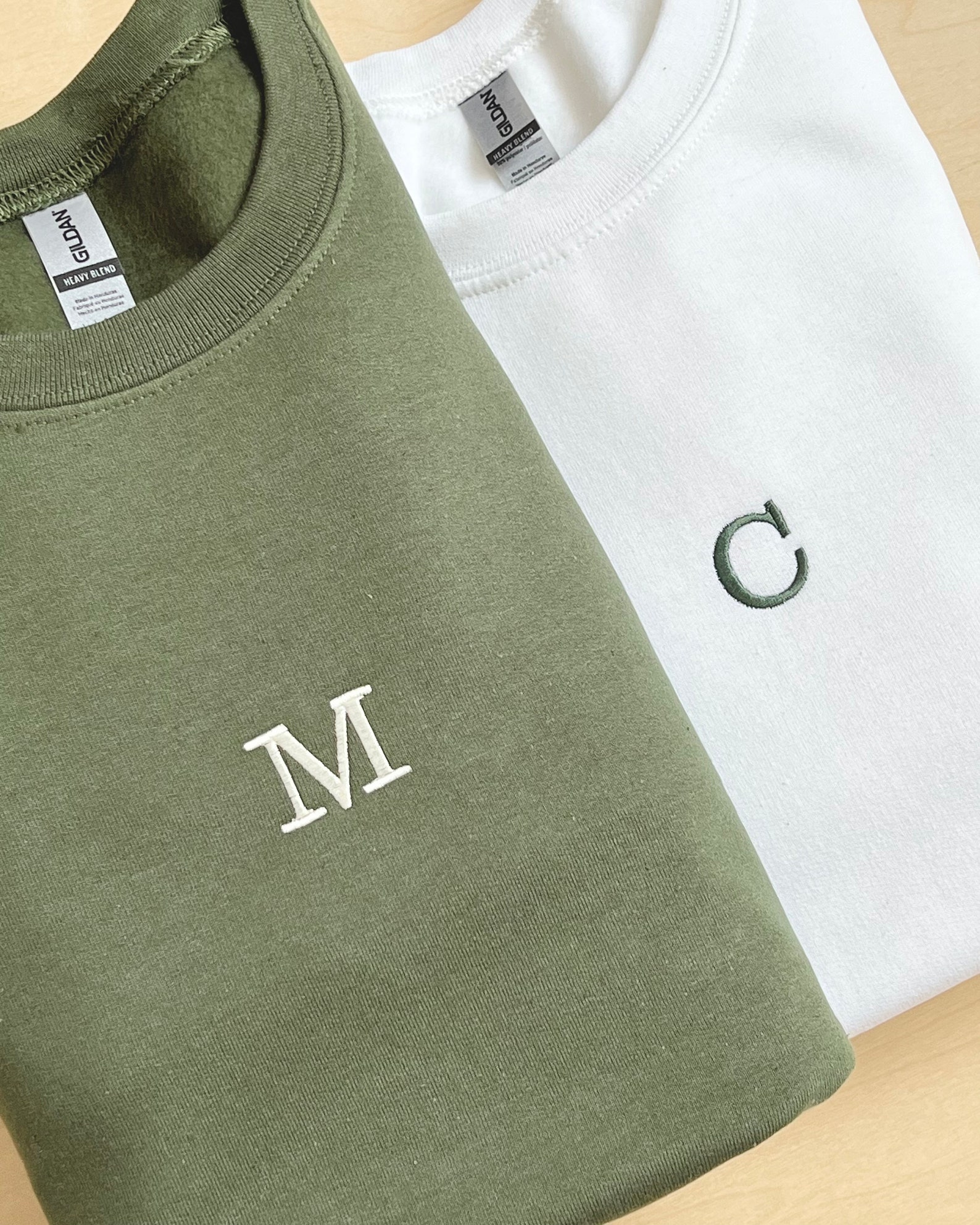 Custom Embroidered Initial Sweatshirt, Personalized Monogram Crewneck ...