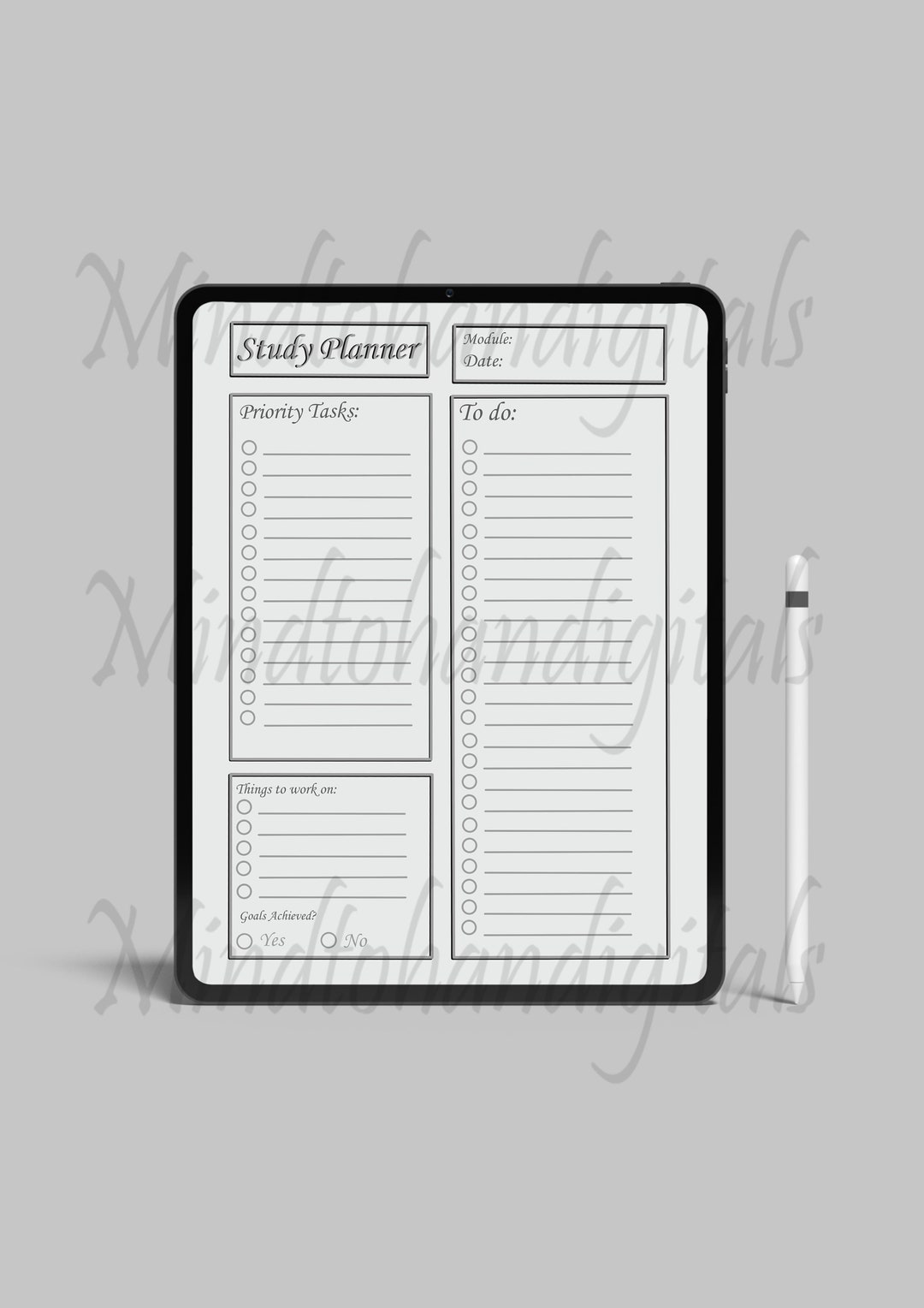 Module/subject Digital Study Planner for Ipad/tablet, PDF File Suitable ...