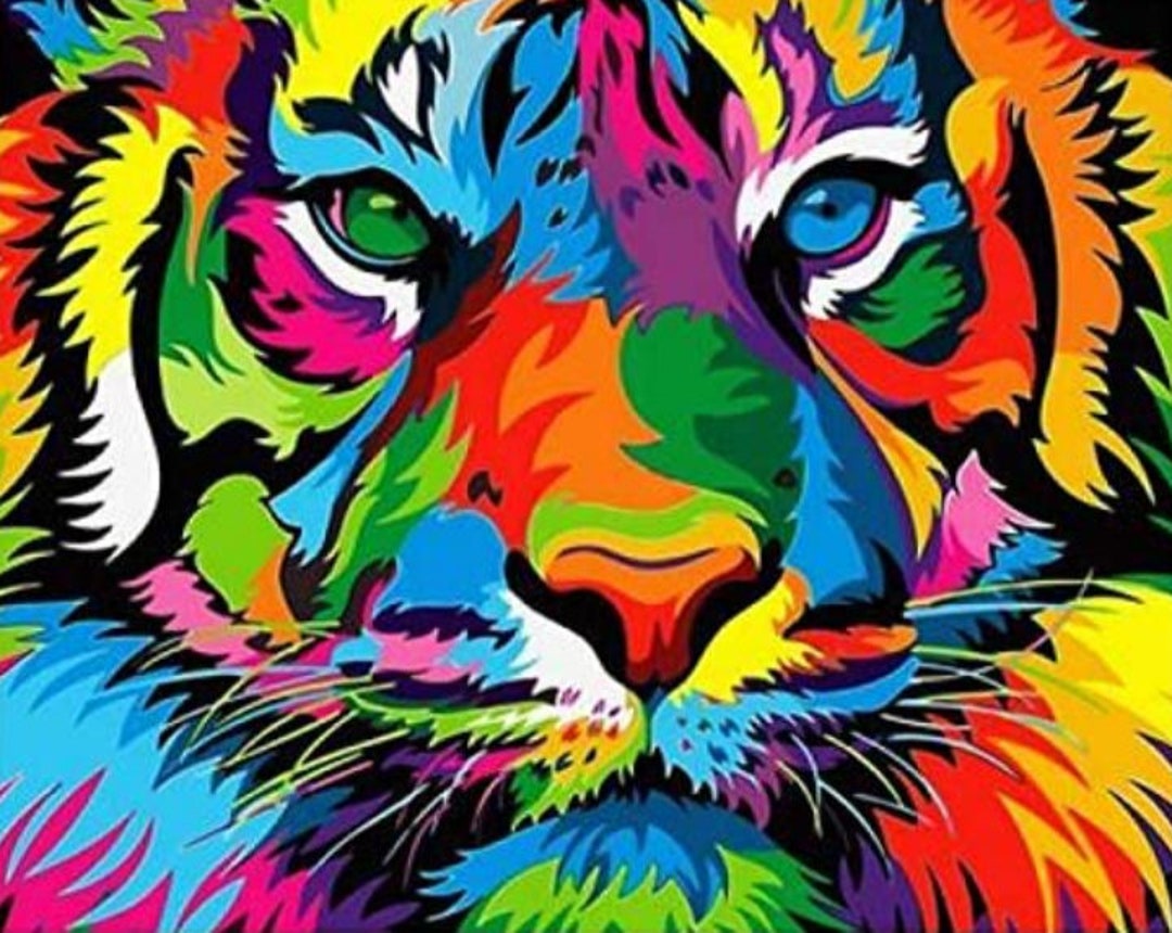 Tiger Paint by Numbers x-large - Etsy
