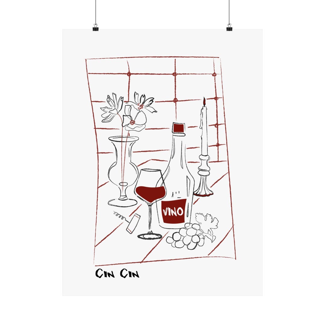 Cin Cin Matte Vertical Posters - Etsy