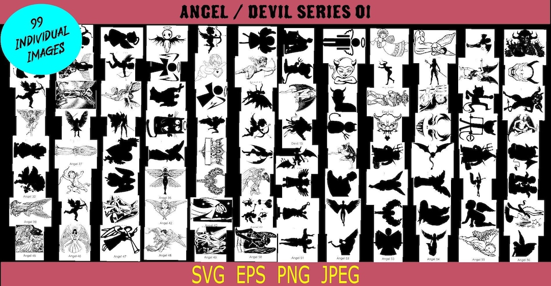 Angel/devil Crafting Images (svg,epg,jpeg,png) (cricut/silhouette/vinyl ...