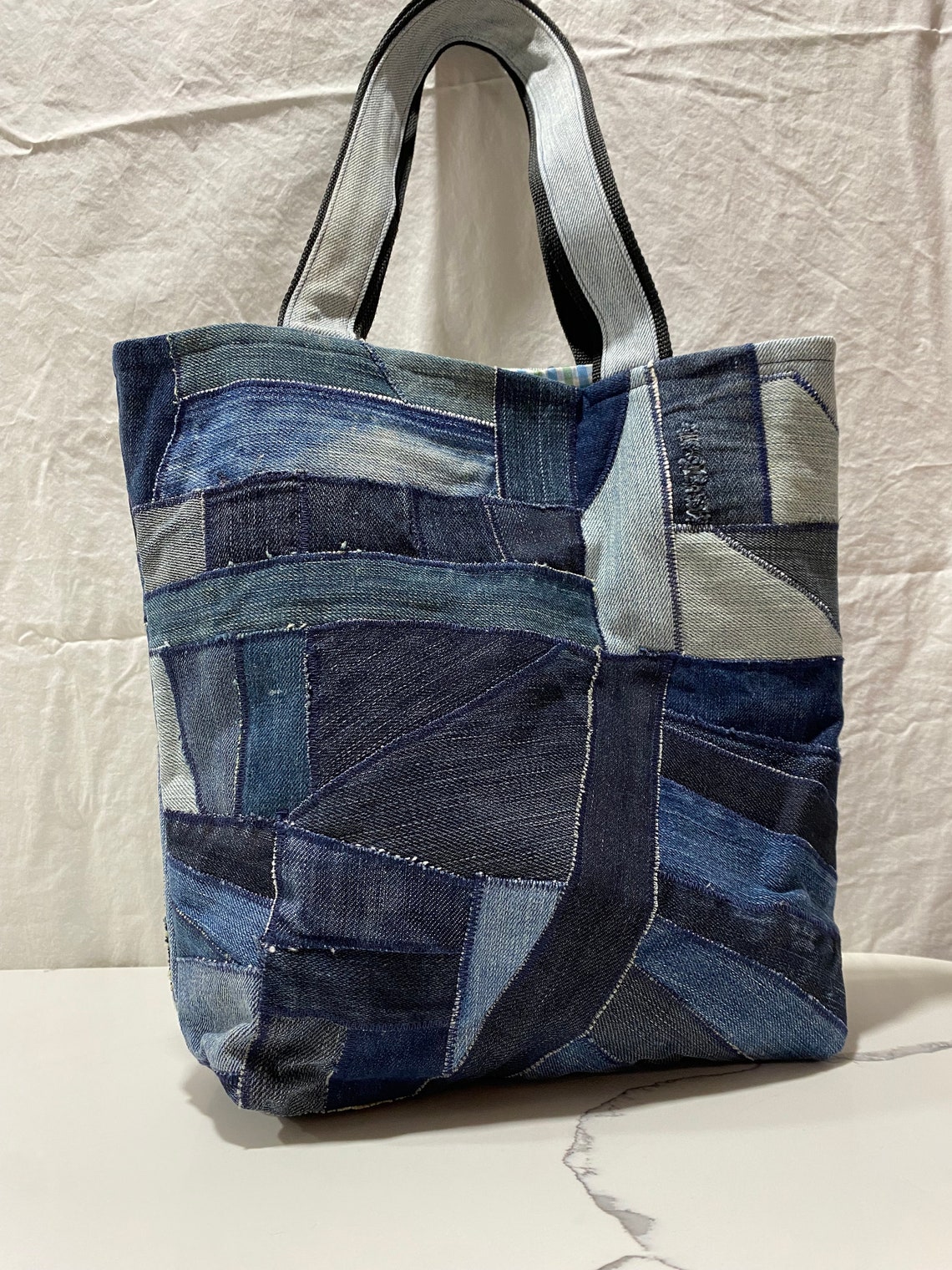 Jeans Patchwork Tote Bag - Etsy