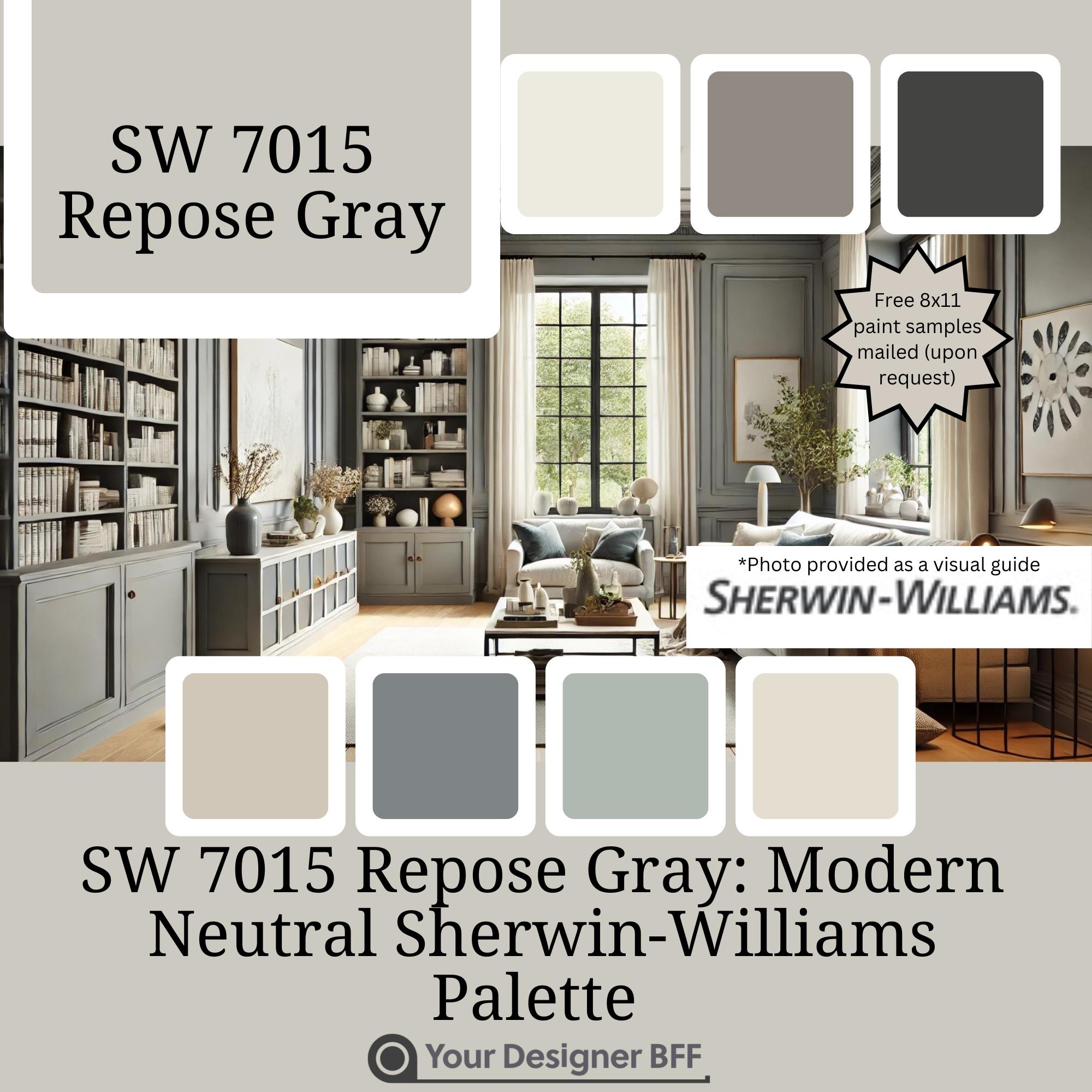 SW 7015 Repose Gray: Modern Neutral Sherwin-williams Palette - Etsy