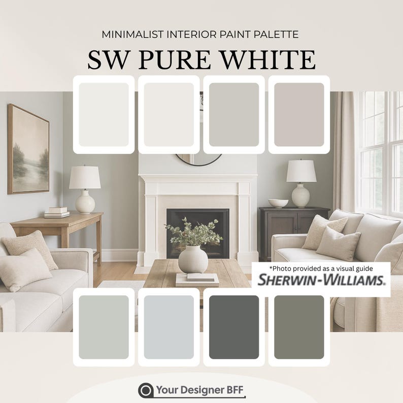 Sherwin-williams Pure White Whole House Paint Palette (digital PDF) - Etsy