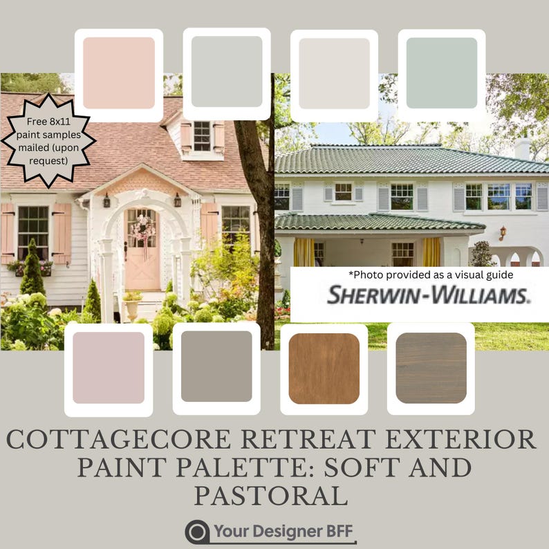 Cottagecore Retreat Exterior Paint Palette: Sherwin Williams Soft ...