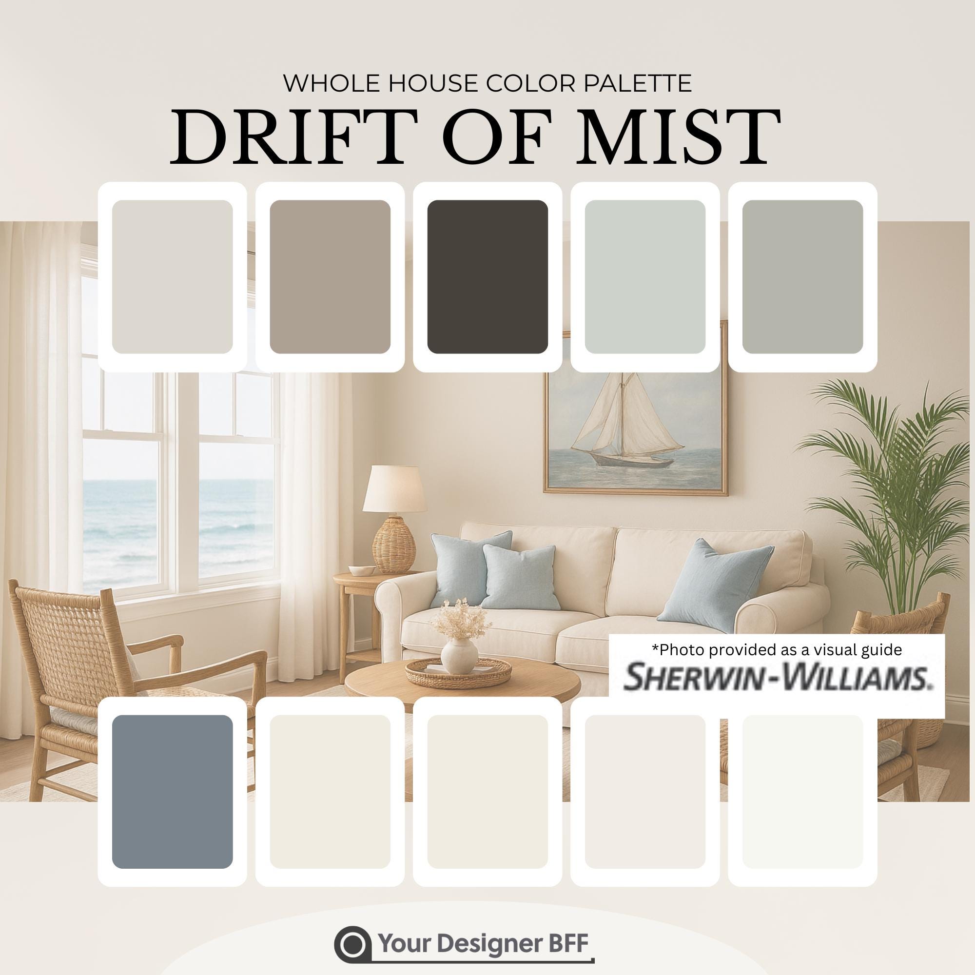 Drift of Mist Sherwin-williams Whole House Paint Palette – Soft Coastal ...