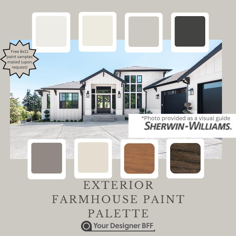 Exterior Modern Farmhouse Sherwin Williams Paint Palette for a Clean ...