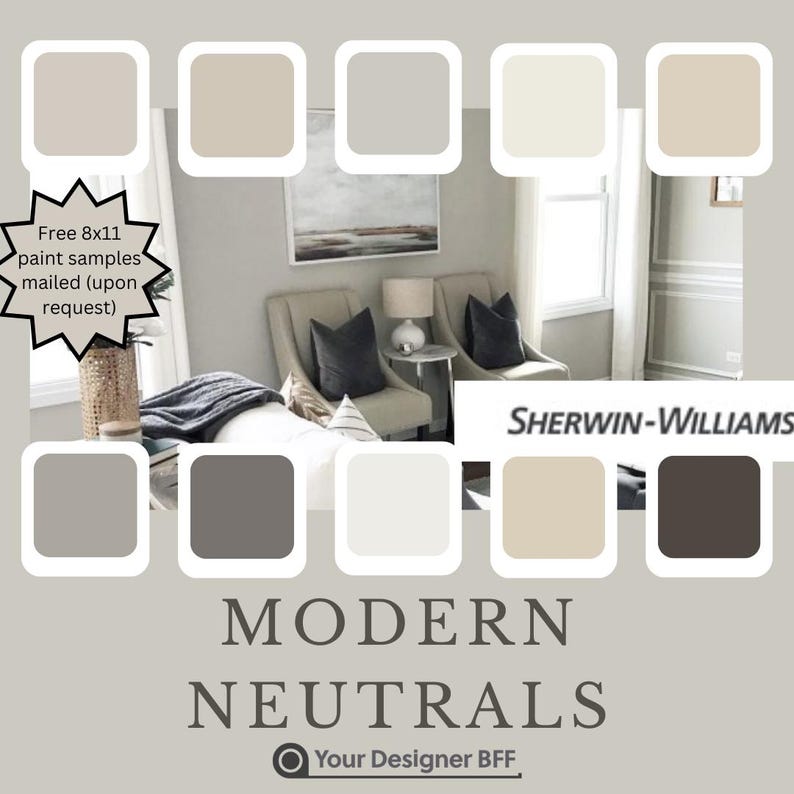 Modern Neutrals: Curated Sherwin Williams Paint Palette - Etsy