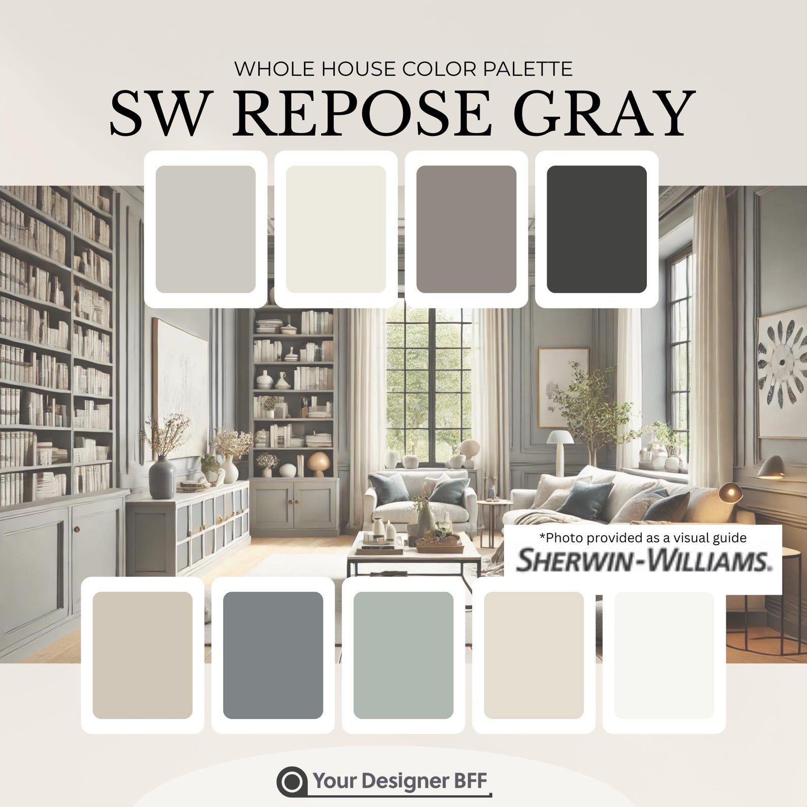 SW 7015 Repose Gray: Modern Neutral Sherwin-williams Palette - Etsy