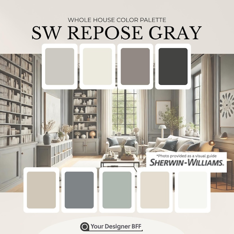 SW 7015 Repose Gray: Modern Neutral Sherwin-williams Palette - Etsy