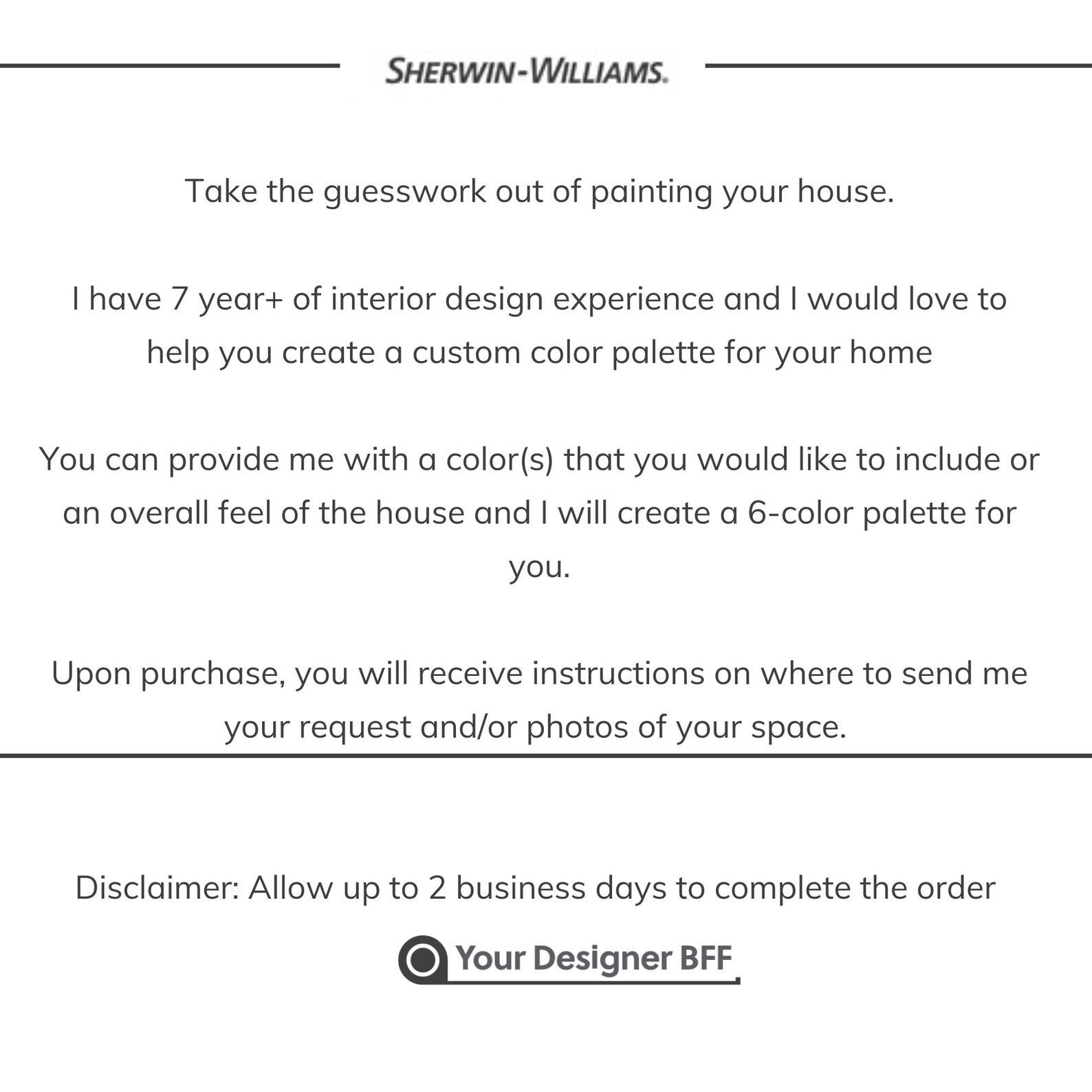 Custom Sherwin-williams Paint Palette | Designer Curated Colors - Etsy