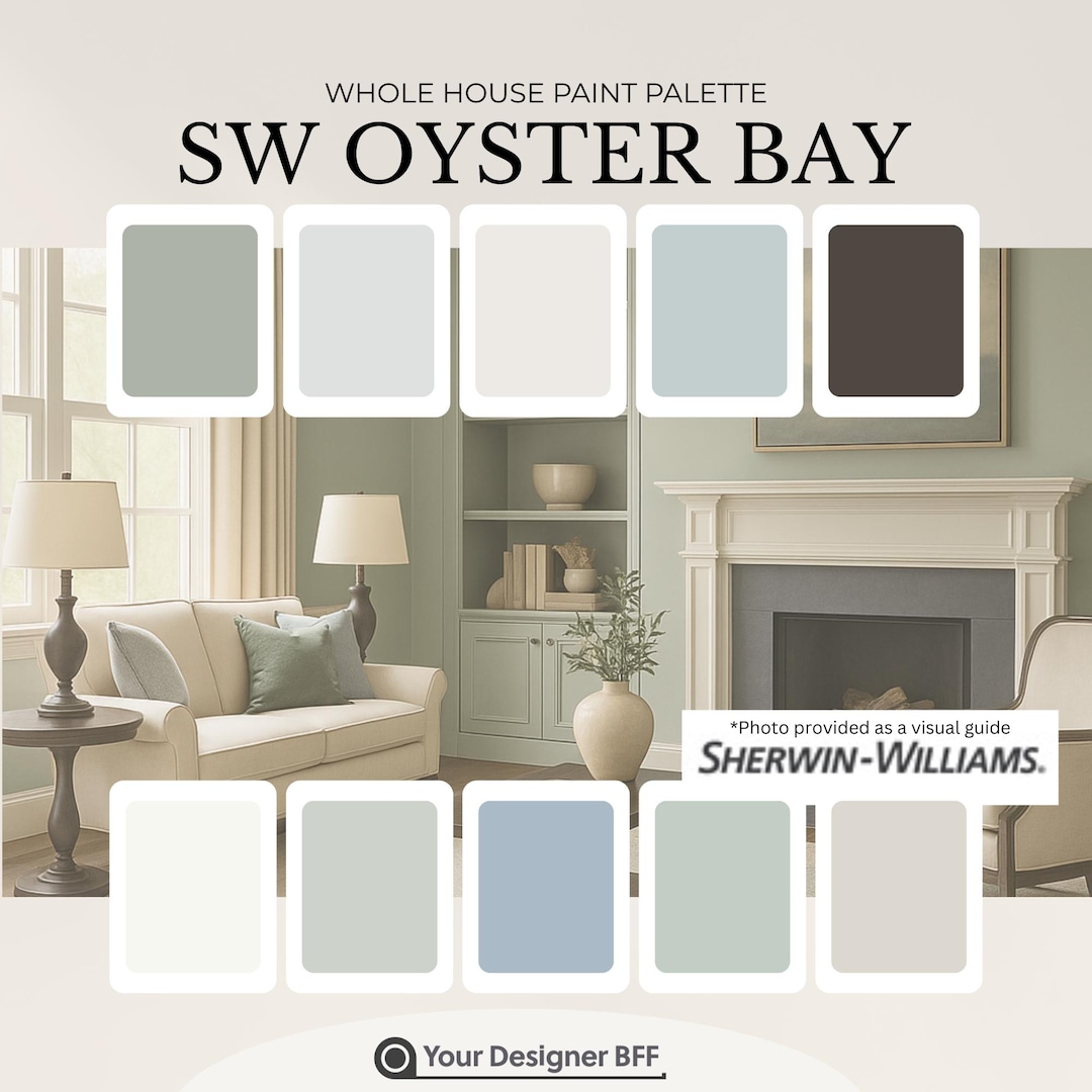 SW 6206 Oyster Bay Paint Palette | Sherwin-williams Tranquil Coastal ...
