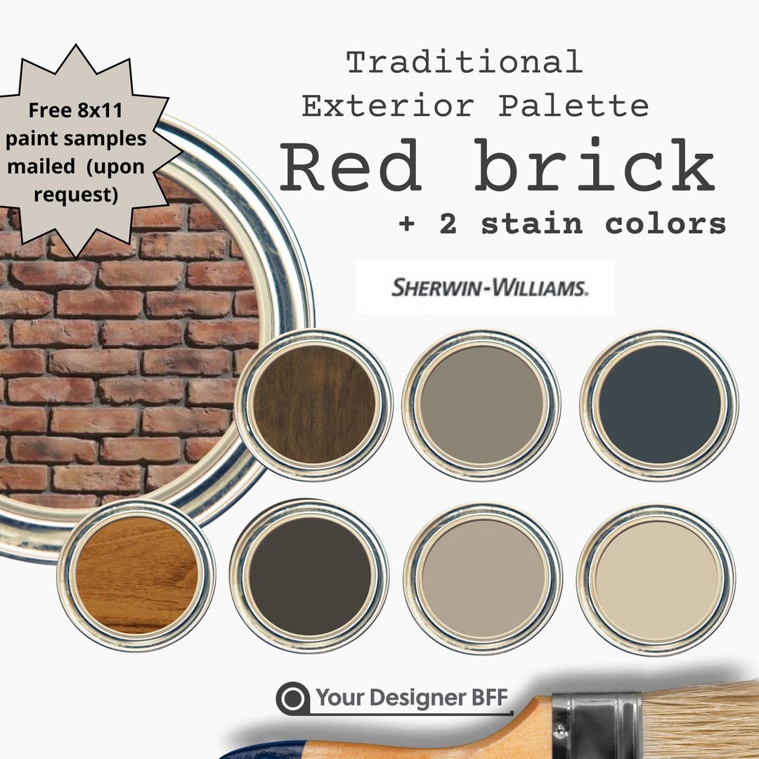 Traditional Red Brick Exterior Paint Palette by Sherwin Williams ...