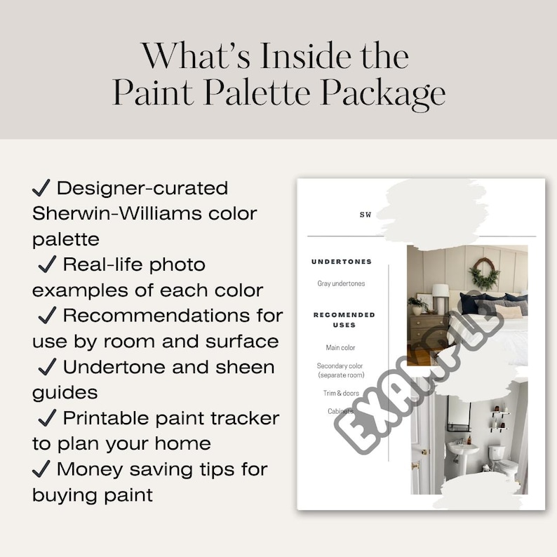 Sherwin-williams Pure White Whole House Paint Palette (digital PDF) - Etsy
