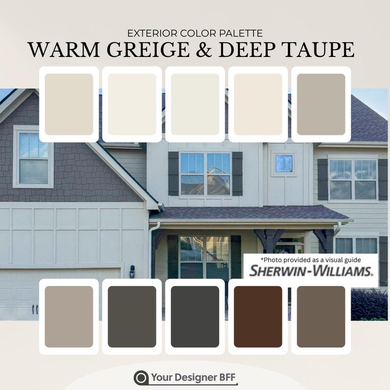 Warm Greige & Deep Taupe House Colors -sherwin-williams Exterior Paint ...