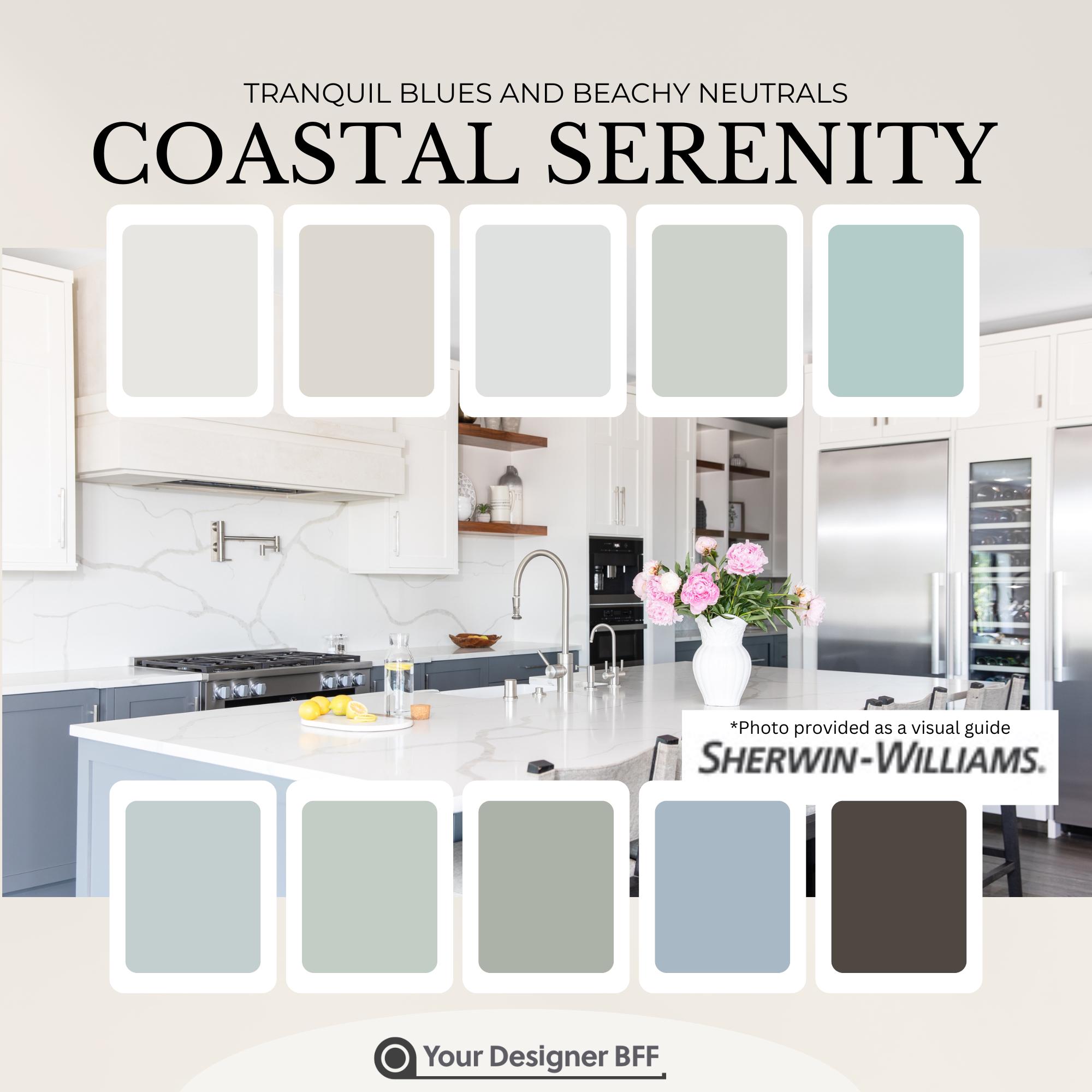 Coastal Serenity Home Paint Palette – Peaceful Tones for a Light & Airy ...