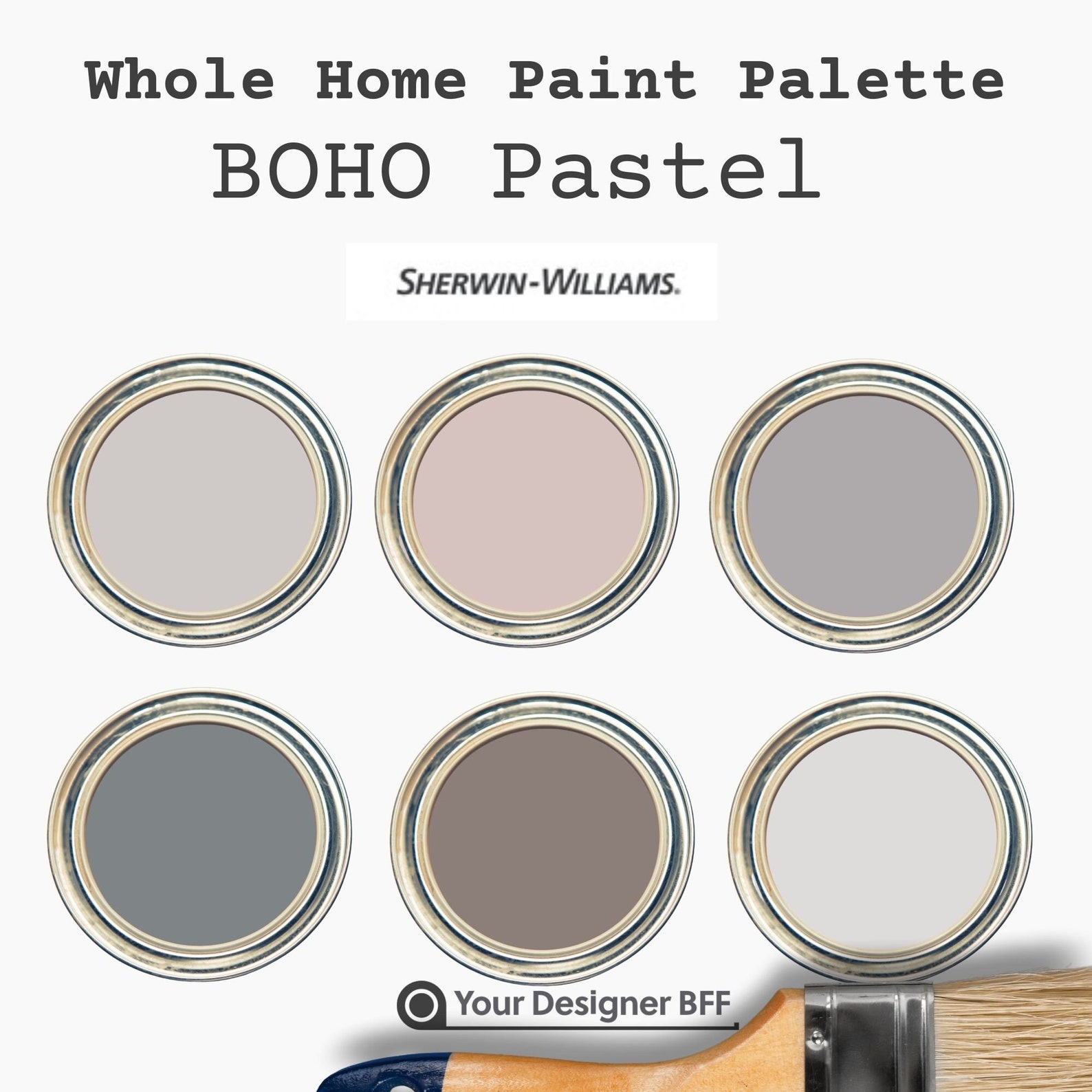 Boho Pastel Color Palette Sherwin Williams Whole House - Etsy
