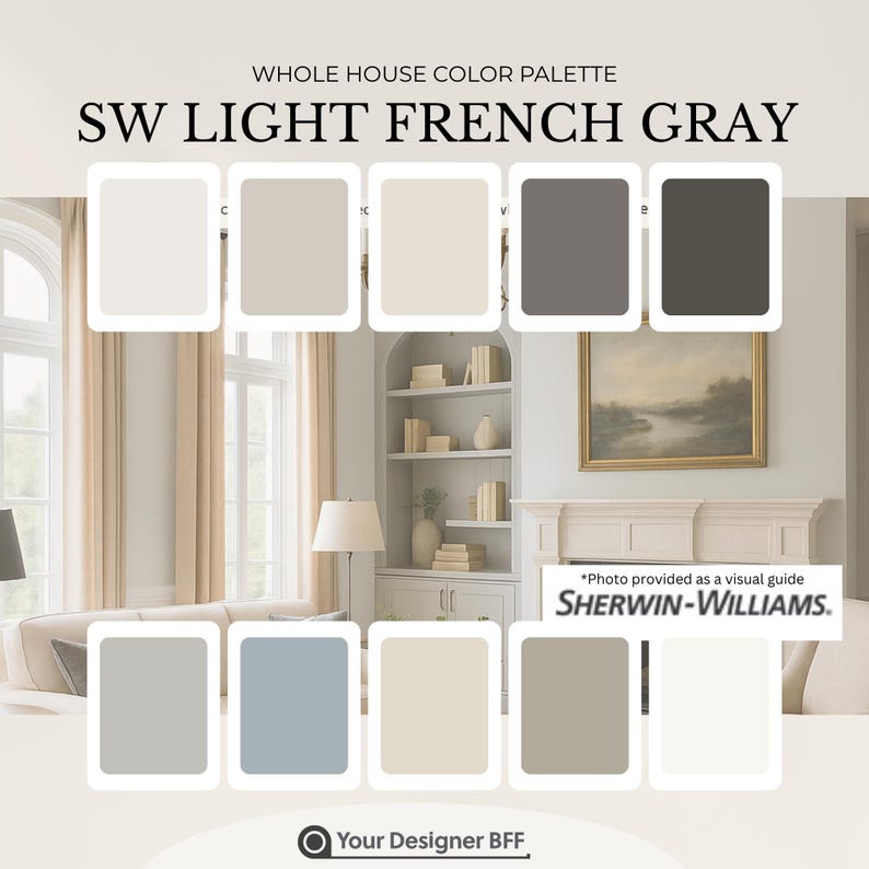 Light French Gray Sherwin-williams Whole House Paint Palette – Soft ...