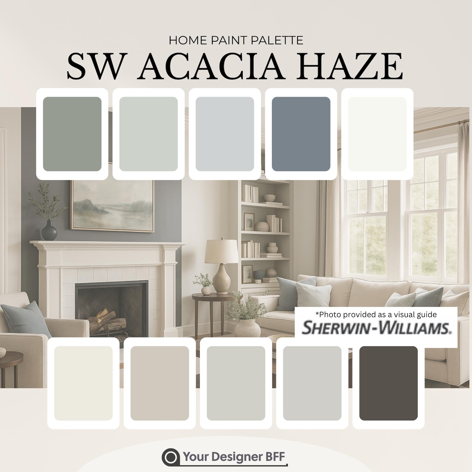 Acacia Haze Whole House Paint Palette – Coordinated Sherwin-williams ...