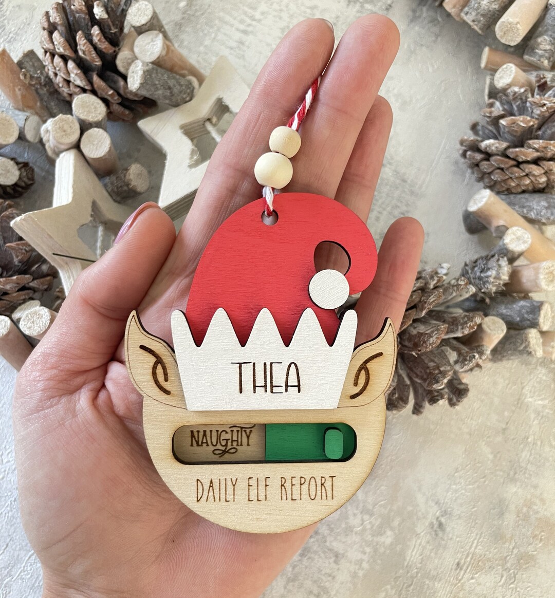 Christmas Elf Daily Report Ornament, Handmade and Personalised - Etsy UK