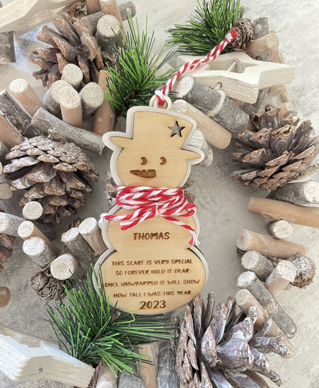 Measure Me Height Record Bauble, Handmade and Personalised - Etsy UK