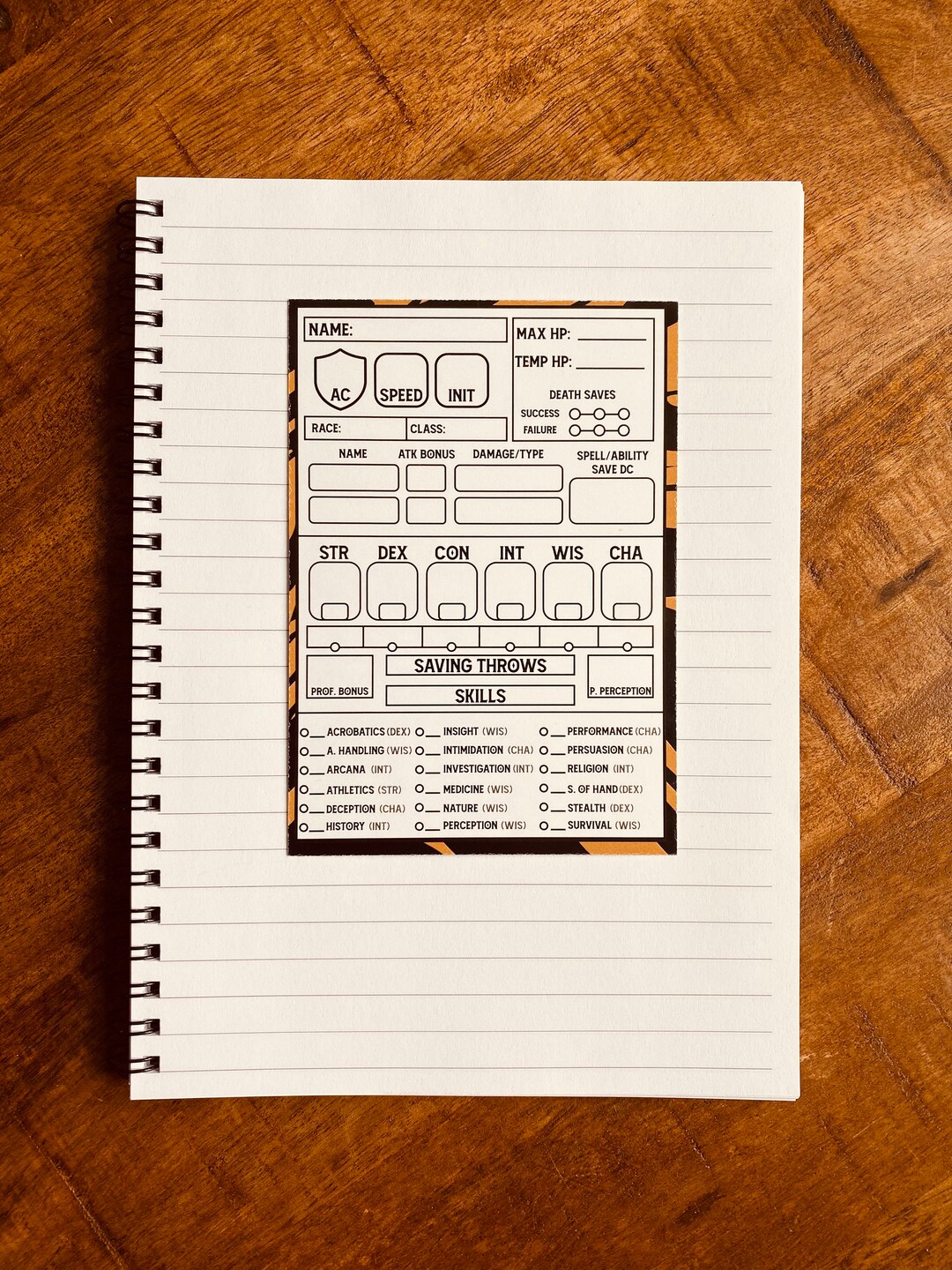 Mini Character Sheet - Etsy