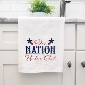 One Nation Under God Kitchen Towel, Patriotic Kitchen Decor, 4th of ...