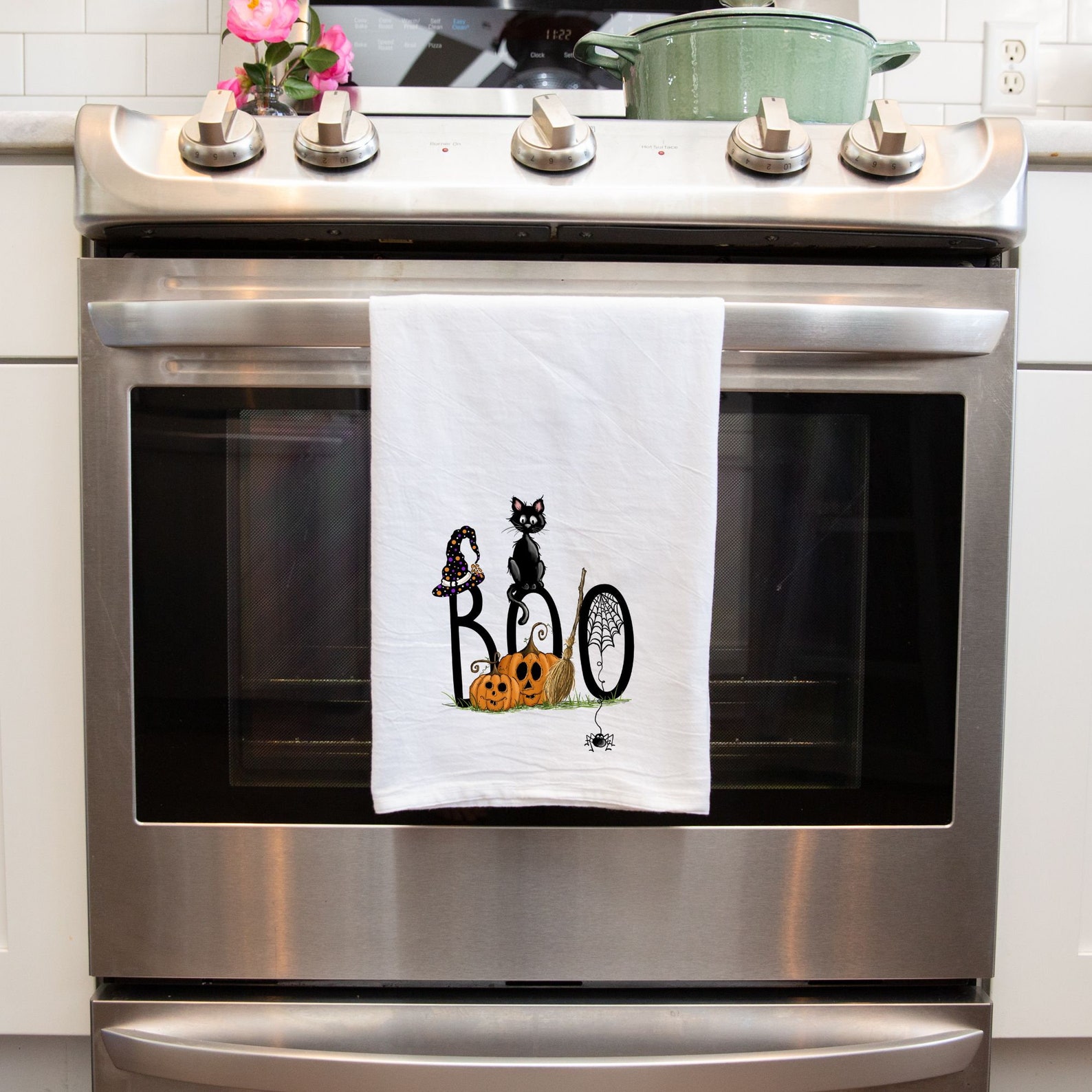 Boo Halloween Tea Towel, Halloween Kitchen Decor, Halloween Essentials ...