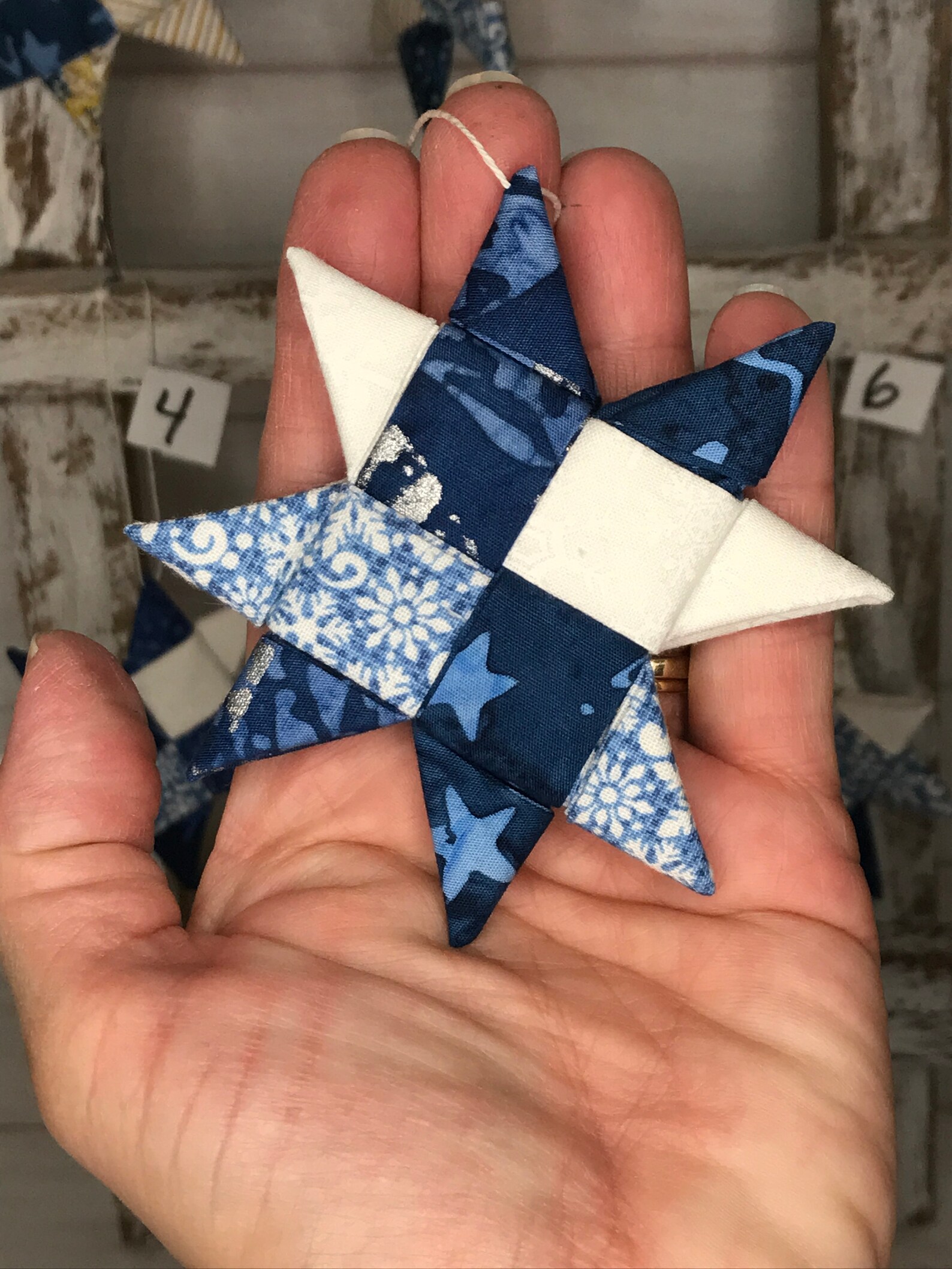 Scandinavian Fabric Star, Scandinavian Christmas Decor, Folded Star ...