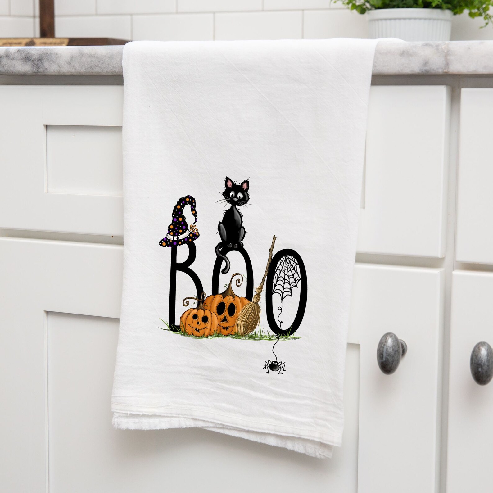 Boo Halloween Tea Towel, Halloween Kitchen Decor, Halloween Essentials ...