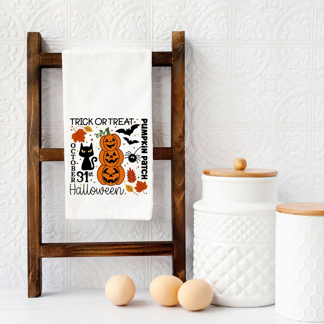 Halloween Kitchen Towel, Black Cat Kitchen Decor, Halloween Kitchen ...