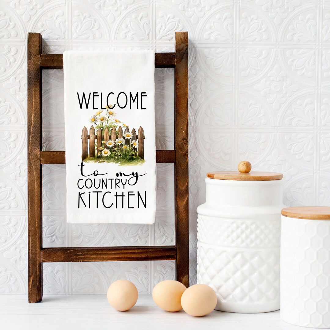 Country Kitchen Towels - Daisy Flowers Flour Sack Towel for Kitchen ...