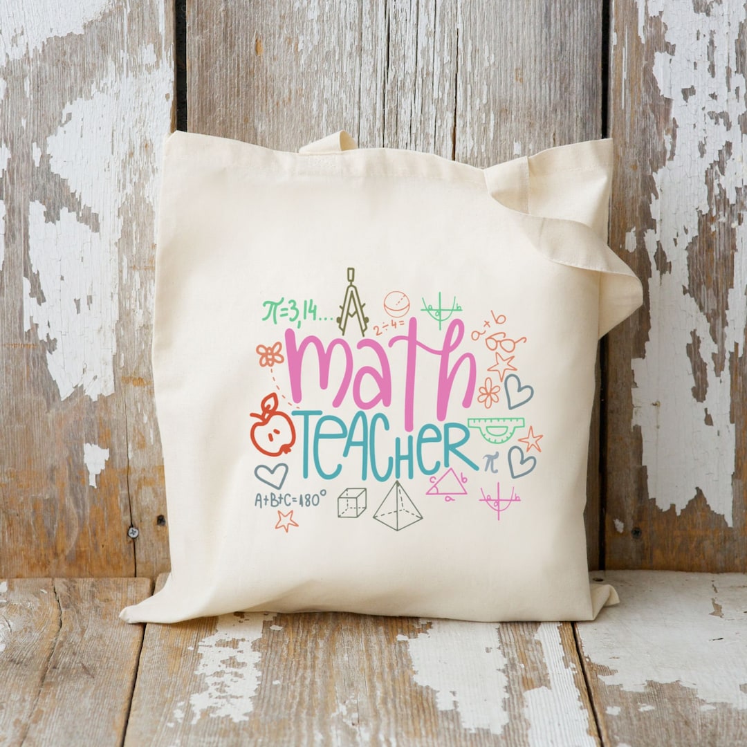 Tote Bag for Teacher, Math Teacher Gift, Canvas Tote Bag, School Bag ...