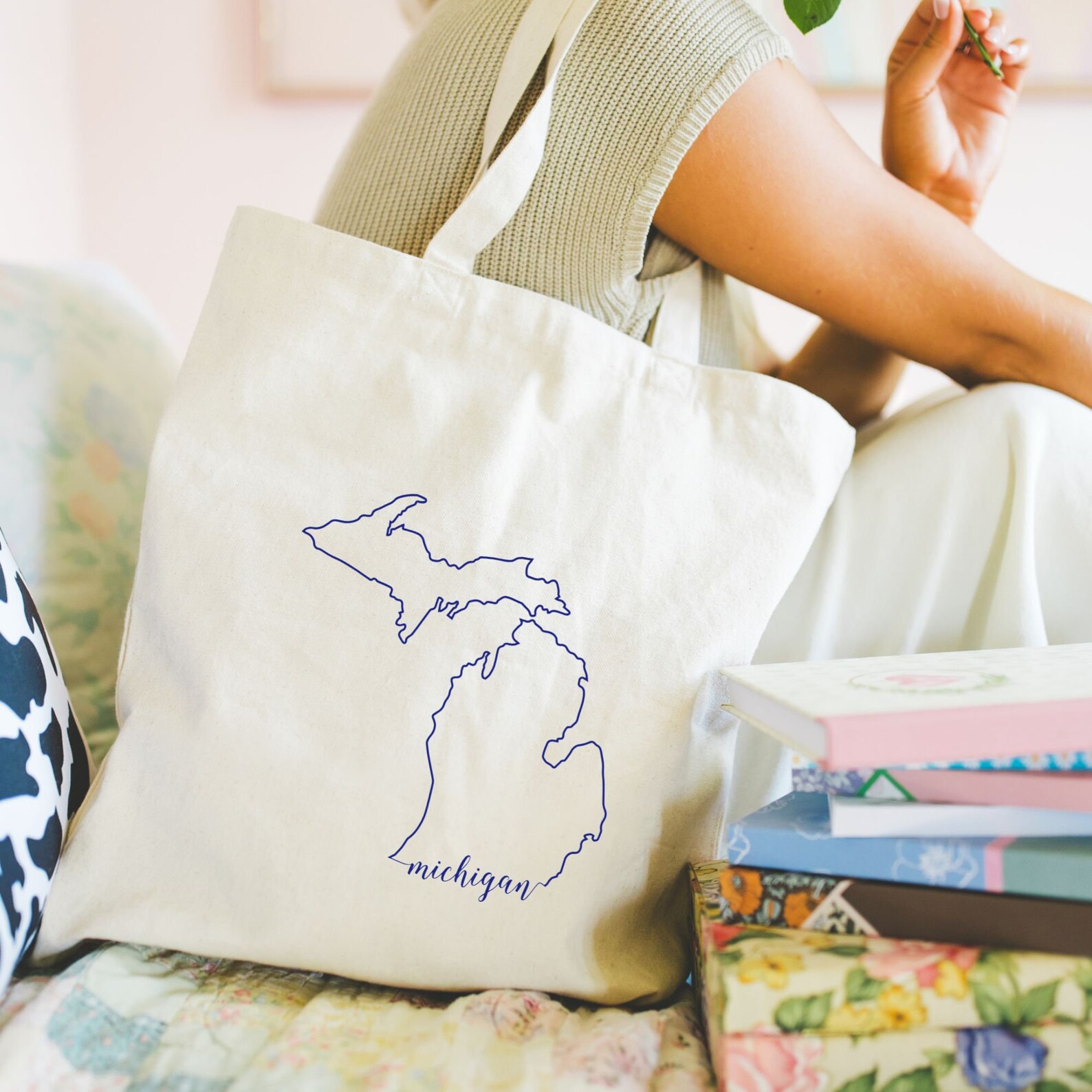 Michigan Tote Bag, MI State Tote Bag, State of Michigan Tote, Great ...