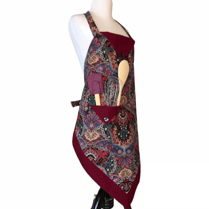 Baking Apron Womens, Kitchen Cooking Apron, Womens Pocket Apron, Bakers ...