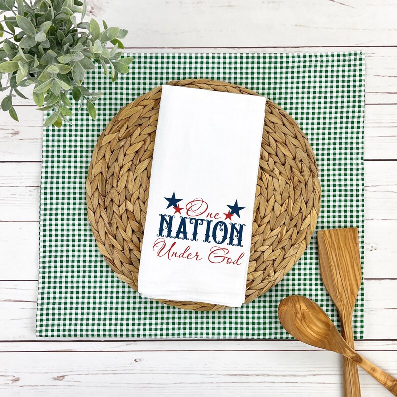 One Nation Under God Kitchen Towel, Patriotic Kitchen Decor, 4th of ...
