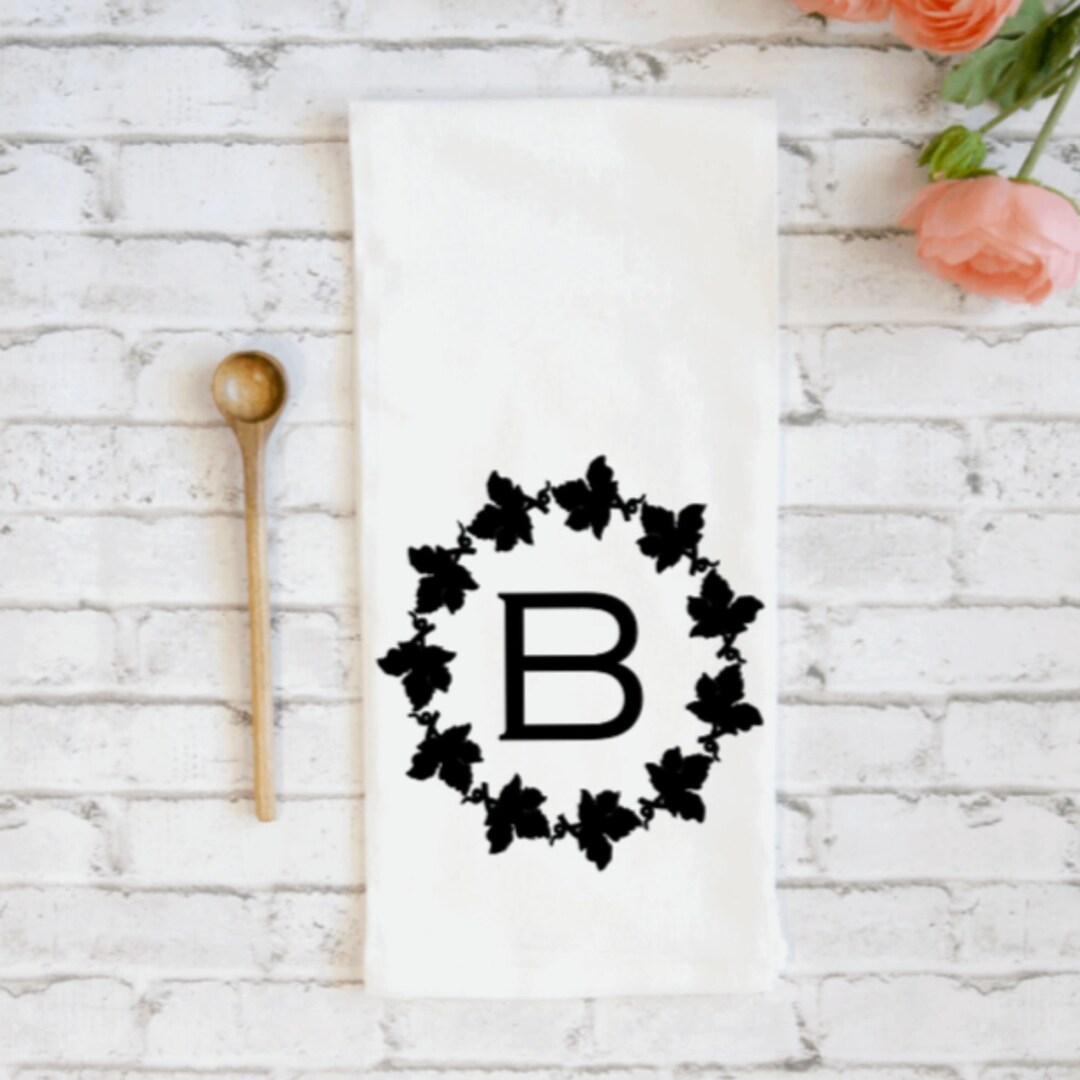 Monogram Tea Towel, Personalized Tea Towel, Farmhouse Flour Sack Towel ...