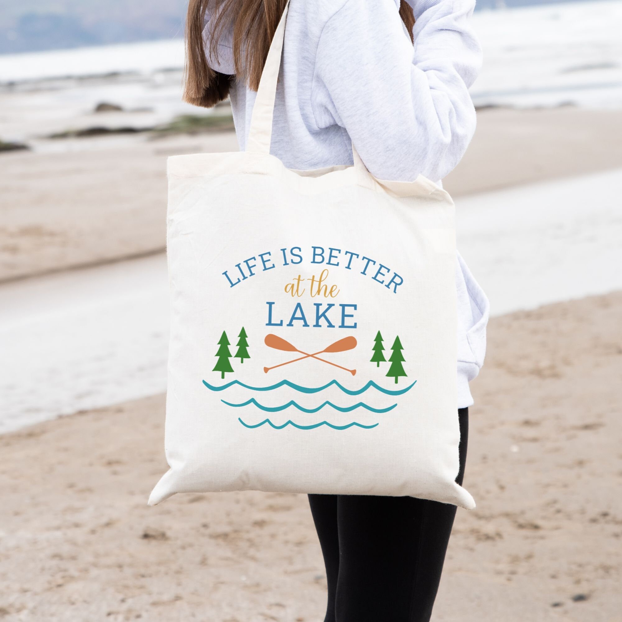 Life is Better at the Lake Tote Bag, Lake Life Tote, Camping Tote ...