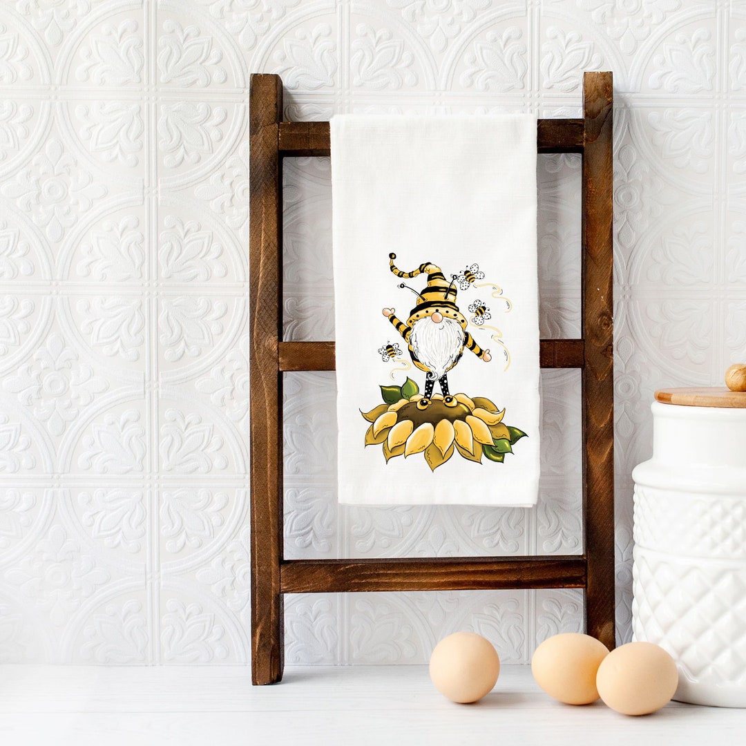 Farmhouse Bee Decor Gnome Kitchen Decor Bee Kitchen Towel - Etsy