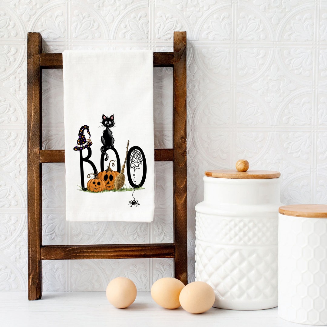 Boo Halloween Tea Towel, Halloween Kitchen Decor, Halloween Essentials ...