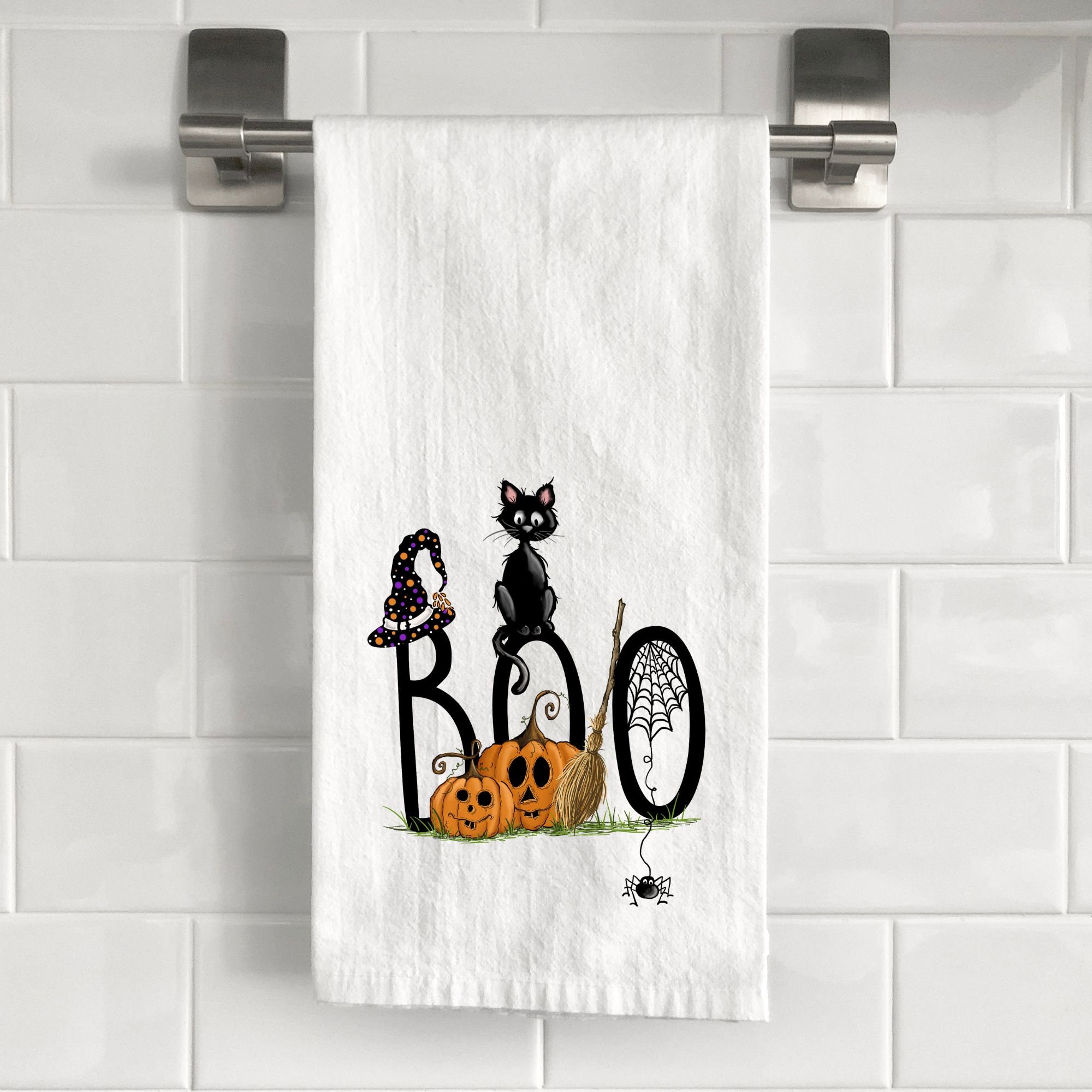 Boo Halloween Tea Towel, Halloween Kitchen Decor, Halloween Essentials ...