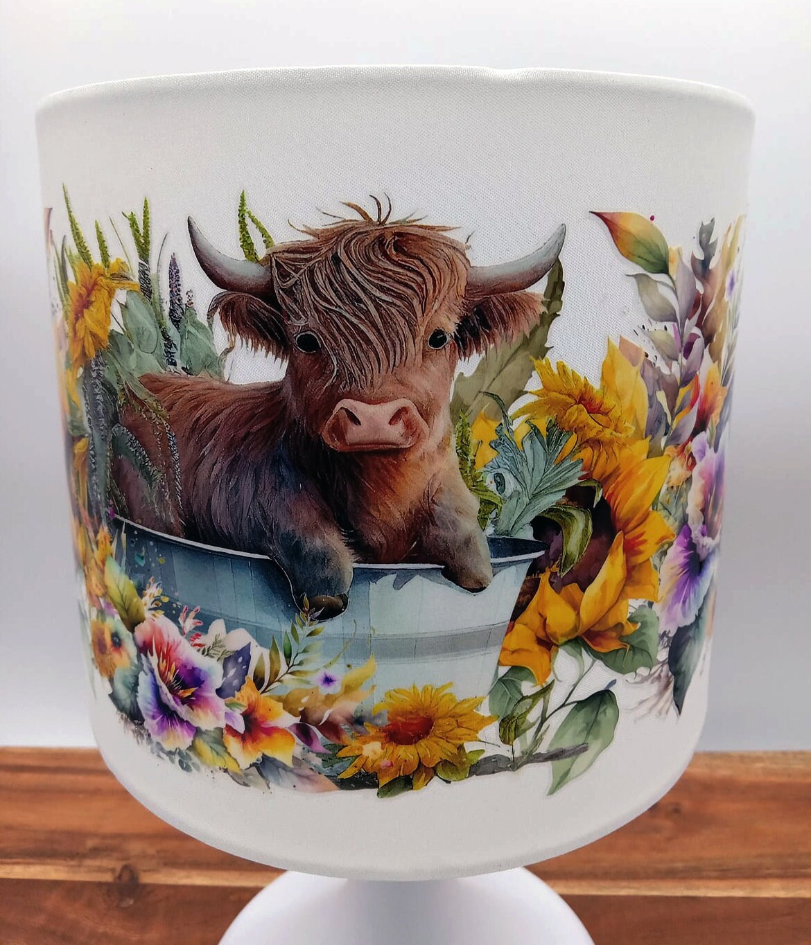 Highland Cow Plastic Table Lamp White or Black Spring Summer Fall ...