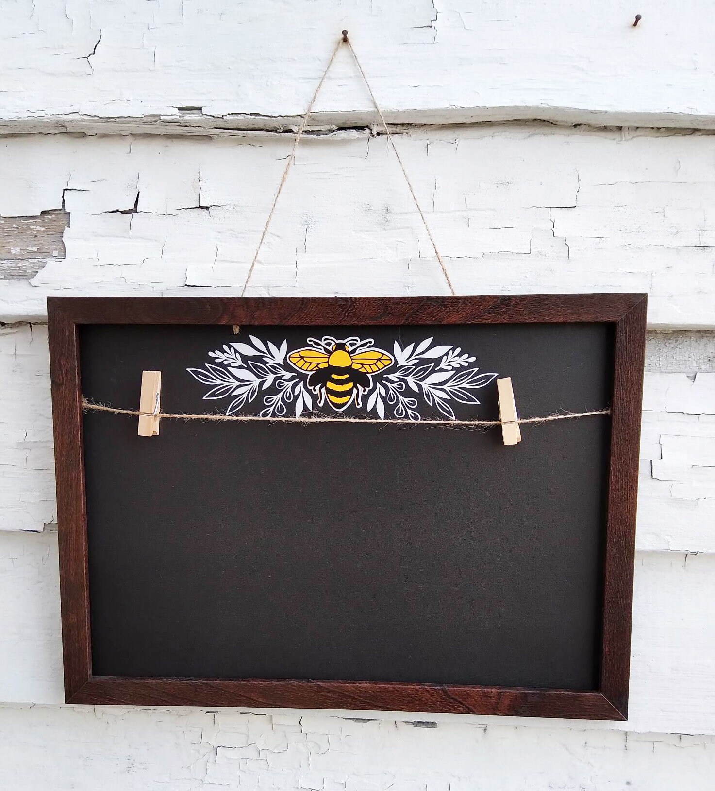Bumble Bee Clothespin Art Wall Hanging Picture Frame to Do List Bumble ...