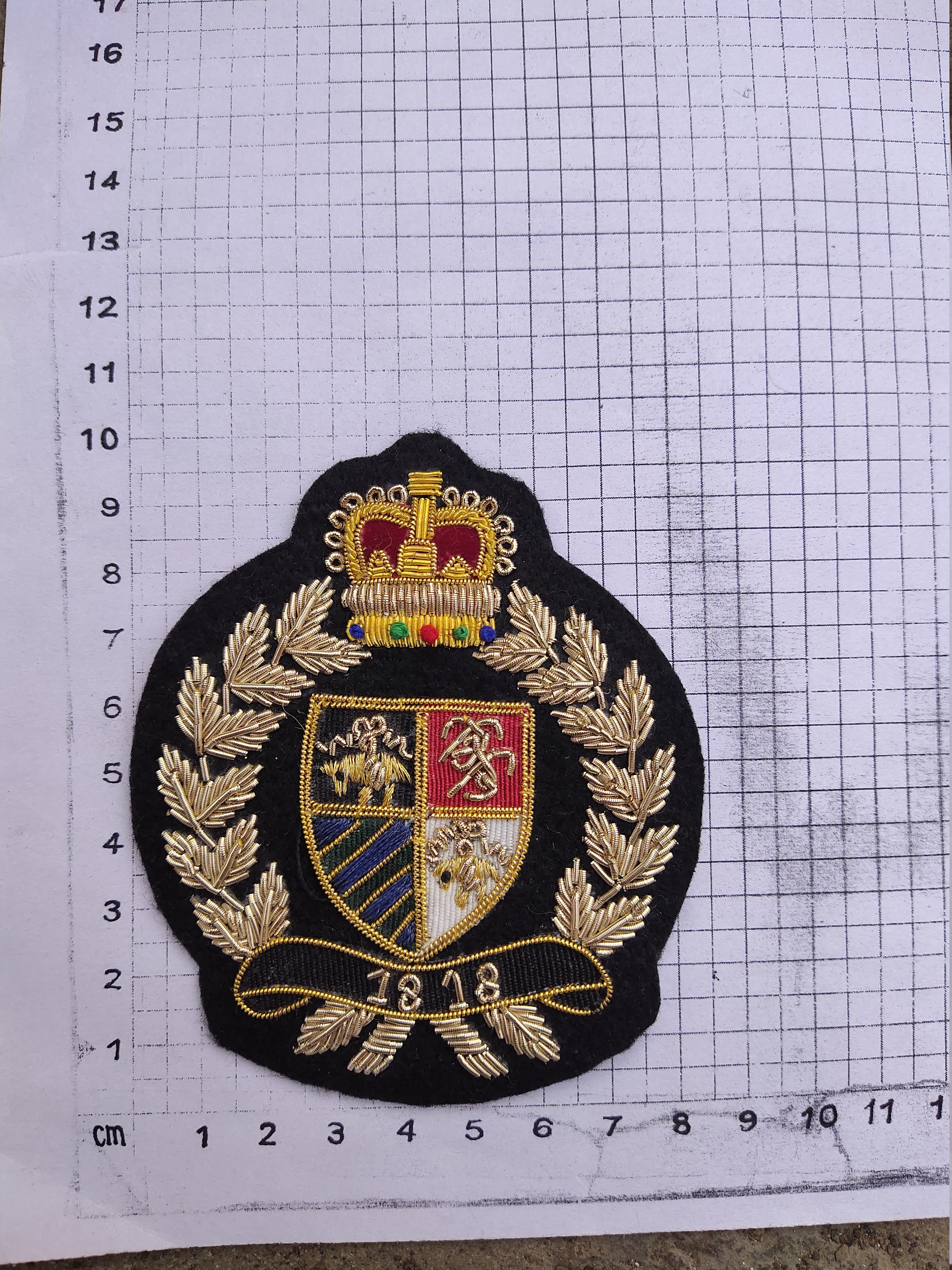 Handmade Blazer /jacket Patch. Hand Embroidered Bullion Wire Patch Sewn ...