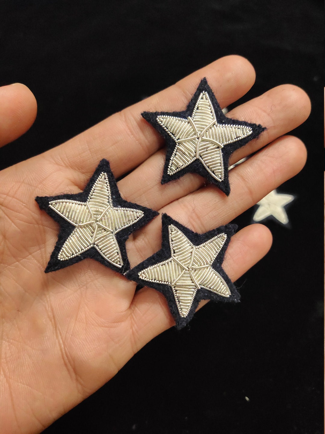 Star Jacket Patch. Handmade Bullion Wire Badge. (pair 2pieces) - Etsy